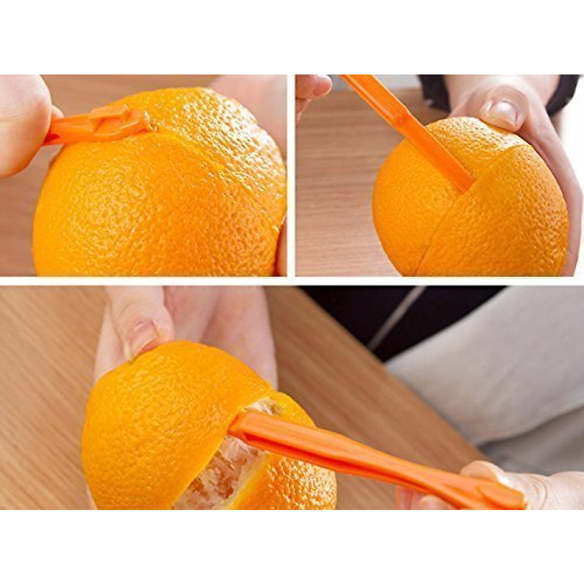 Minjie 2 pcs orange peeler tool Citrus Peeler in Bright Orange Color - Replaces Tupperware Peeler Bright Orange