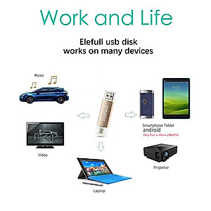 USB Flash Drive 64GB for Android Smart Cell Phone Tablet Computer Car Player TV Projectors Free Up Phone Storage Space Only Works On Phone with Micro USB Port Copy Photos Video (64GB Gold)