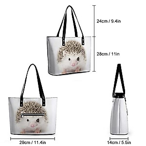 Womens Handbag Hedgehog Leather Tote Bag Top Handle Satchel Bags For Lady