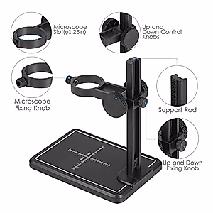 QDLZLG Digital Microscope Stand Magnifier Camera Up Down Adjustable Stand Holder Universal Support Bracket Large Base with Scales