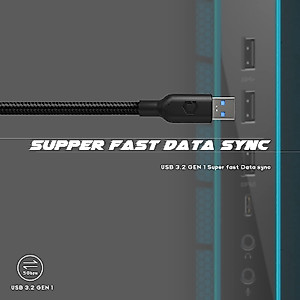 Link Cable 16FT Compatible with Quest 2, No Delay in Data Transfer, Dirt-Resistant Black, Super Durable Nylon Fiber Mesh, USB 3.2 Gen1, Max 3A Charging, for VR Headset and PC, Designed by DESTEK