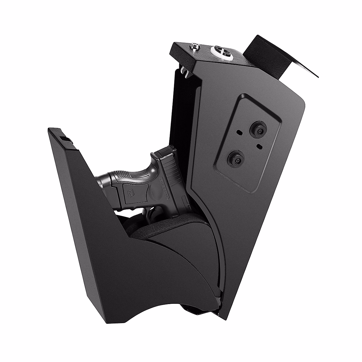 GOJOOASIS Gun Safe Quick Access Under Desk Pistol Security Handgun Storage Box with Keypad and 2 Backup Keys