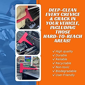 Leanclean Tool -Essential for Traveling Universal Crevice Vacuum Attachment, The Ultimate DIY AutoDetailing Accessory Deep-Cleans Any Vehicle -FITS All Carwash & Gas Station Vacuums Everywhere!