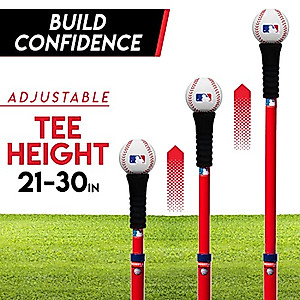 Franklin Sports MLB Adjust-A-Hit T-Ball Set Blue/Red, 5 - 18 years includes Tee, Ball, & Bat