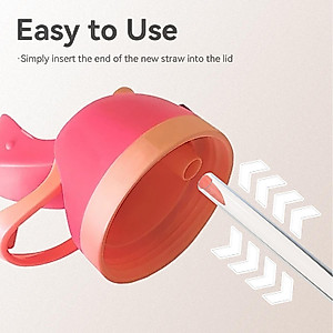 8pcs Owala Straw Replacement, for Owala FreeSip 24 oz 32 oz Reusable Straws with Cleaning Brush for Owala Water Bottles, Tumbler Accessories Parts Dishwasher Safe Ullnosoo