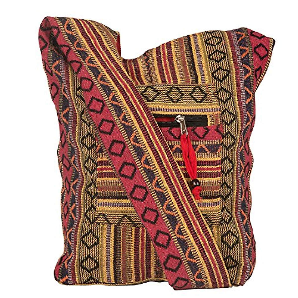 Tribe Azure Red Hobo Messenger Shoulder Bag Large Roomy School Sling Travel Camping Beach Cross body