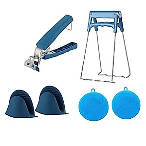 Kitchen Hot Plate Gripper,Anti scald disc holder，Tongs Silicone Gloves，Anti scalding pad-6 Pack High temperature resistant anti-skid bowl anti-skid stainless steel Avoid Scalding Kitchenware Set