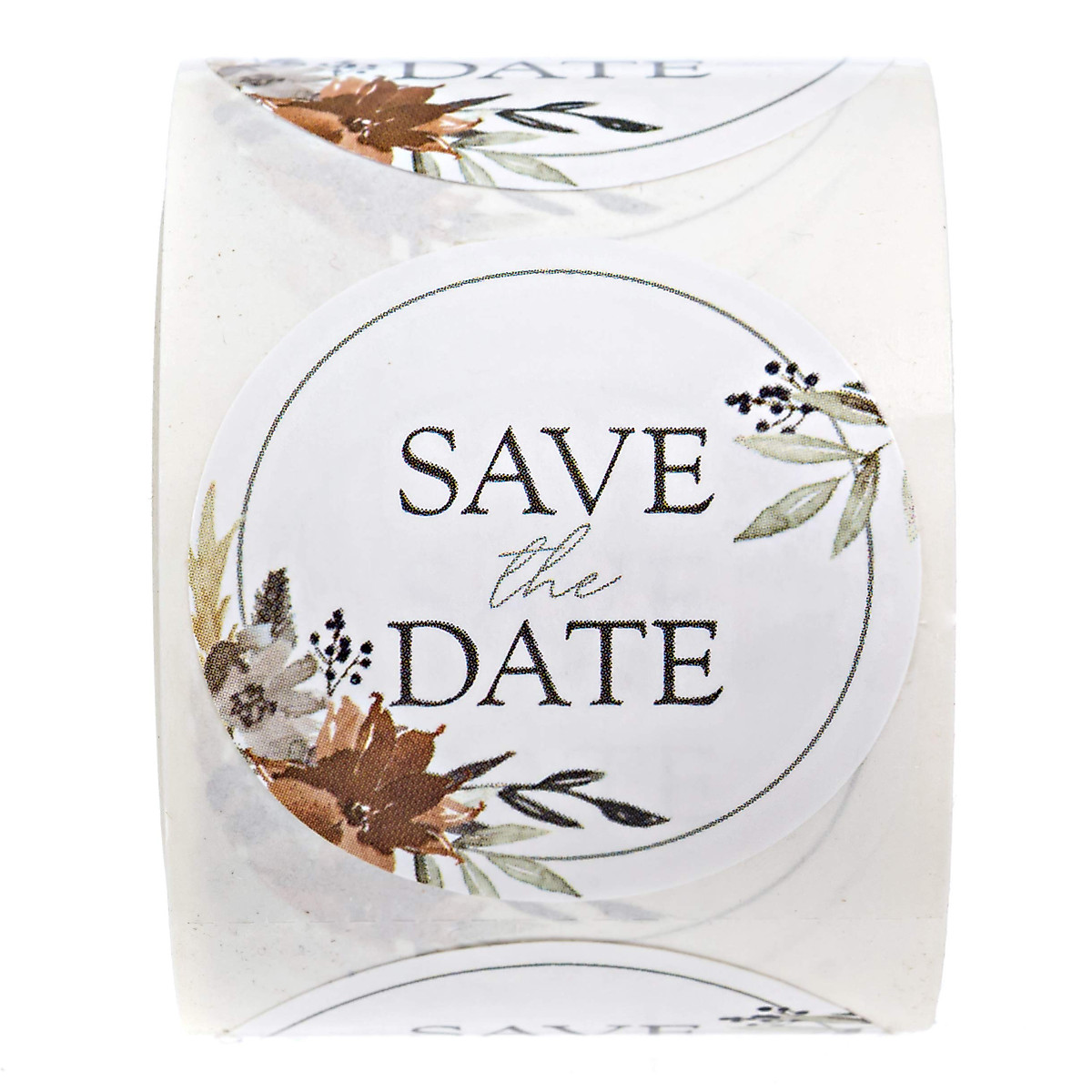 Indie Autumn Floral Save The Date Stickers / 1.5" Fall Wedding Labels / 250 Watercolor Engagement Stickers