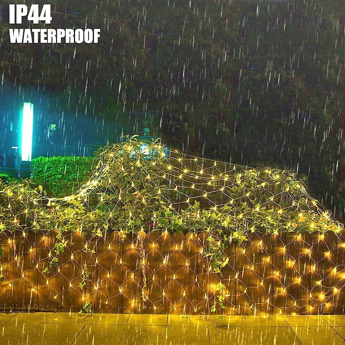 gresonic Net Mesh Lights,320 LEDs 8.2ft x 5.9ft Waterproof String Lights for Christmas Trees,Bushes,Holiday,Party,Outdoor Garden,Wedding Decorations(Warm White)