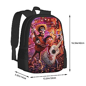 PTZHENGMAN Anime Backpack Movie Coco Canvas Couple Backpacks for Man Women Daily Quick Drying Simple Cartoon Daybags