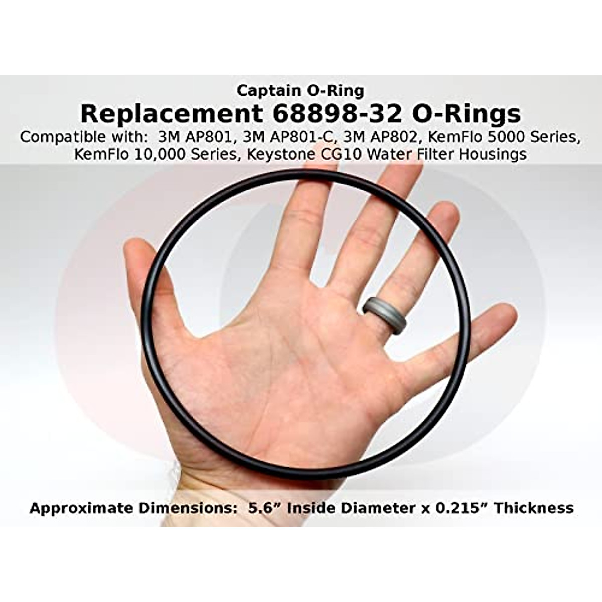 Captain O-Ring - 68898-32 Replacement O-Rings for 3M AP801, AP801-C, AP802, KemFlo 5000 & 10,000 Series Water Filters (3 Pack)