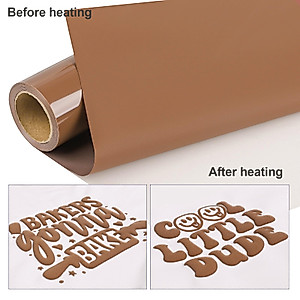 VINYL FROG 3D Puff Heat Transfer Vinyl 10" x 6FT Cofee Brown Foaming HTV Vinyl Puffy Iron on Vinyl for DIY T-Shirt Heat Press Designs