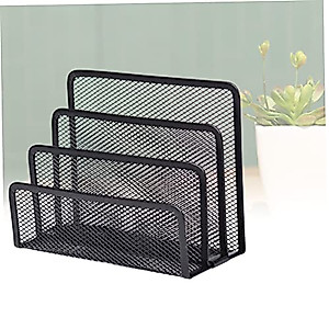 NUOBESTY School Metal Paper Holders Collection Folders Stacking Desktop Record Mail Folder Mesh Countertop Cell Duty Filing Desk Bill Organizer Holder Compartments Rack Letter Tray Home