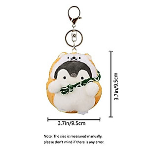 Vitaniya Cute Plush Keychains for Women Small Stuffed Animals,Corgi Penguin,Cute Key ring,Cute Keychains for Backpacks,Kawaii Animals,Christmas Gift.