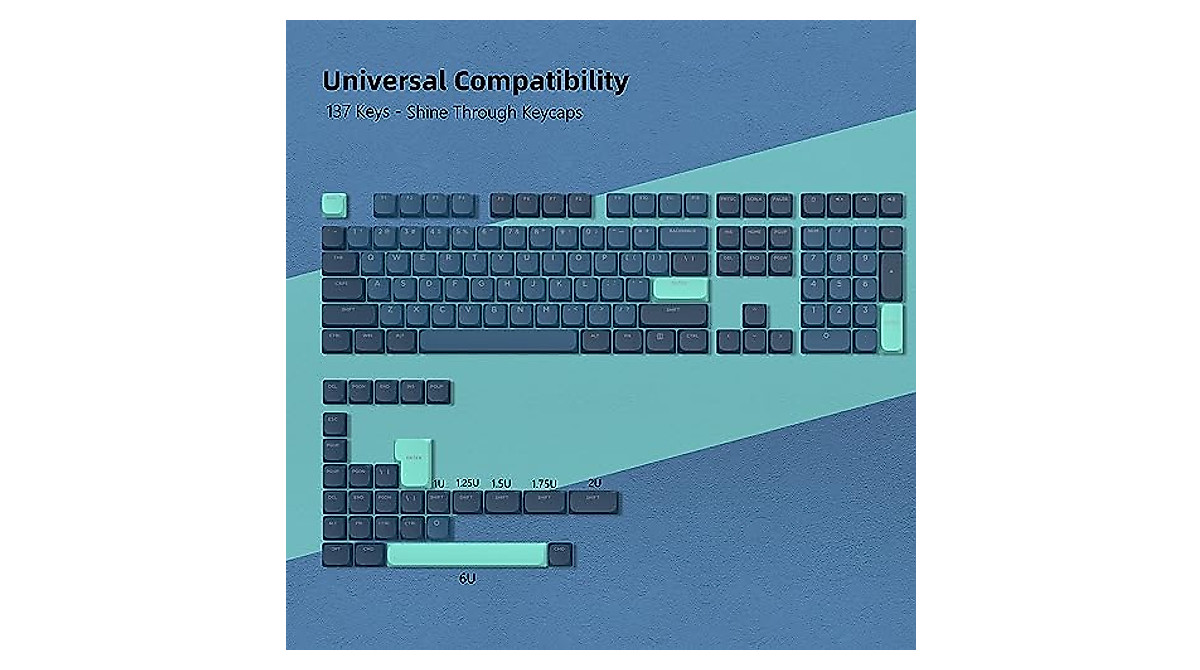 XVX Blue Horizon Low Profile Keycaps for Custom Keyboards