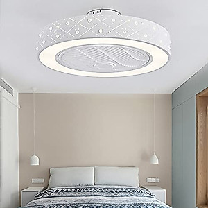 YUEGOO Ventiladores De Techo con Lámparas, Lámpara De Araña De Ventilador, Luces De Ventilador De Techo Invisibles Modernas Dormitorio De Comedor Sala De Estar De Control Remoto Lámparas Colgantes Dis