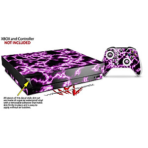 WraptorSkinz Decal Vinyl Skin Wrap Compatible with Xbox One X Console and Controller - Electrify Hot Pink