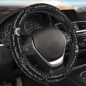 Supernatural Printed Car Steering Wheel Cover Anti-Slip Steering Wheel Protector Elastic Decoration Protector for Woman Man Car Accessories for Most Cars