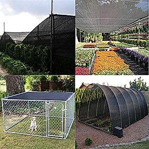 FOTMISHU 90% Sunblock Shade Cloth 6ftx8ft+4pcs 4" Ball Bungee,Anti-Aging Sun Mesh UV Resistant net,wit Garden Shade Mesh Tarp for Plant Cover,Greenhouse,Barn, Kennel,Carport,Flowers,Plants,Patio Lawn