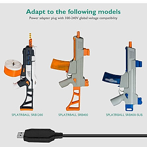 for Splatrball Gun Charger, Lnauy Charging Cable Compatible with Splatrball SRB1200 SRB400-SUB SRB400 Water Gel Ball Bead Blaster Power Supply Adapter with XH-3P Connector Plug Cord 1 Pack