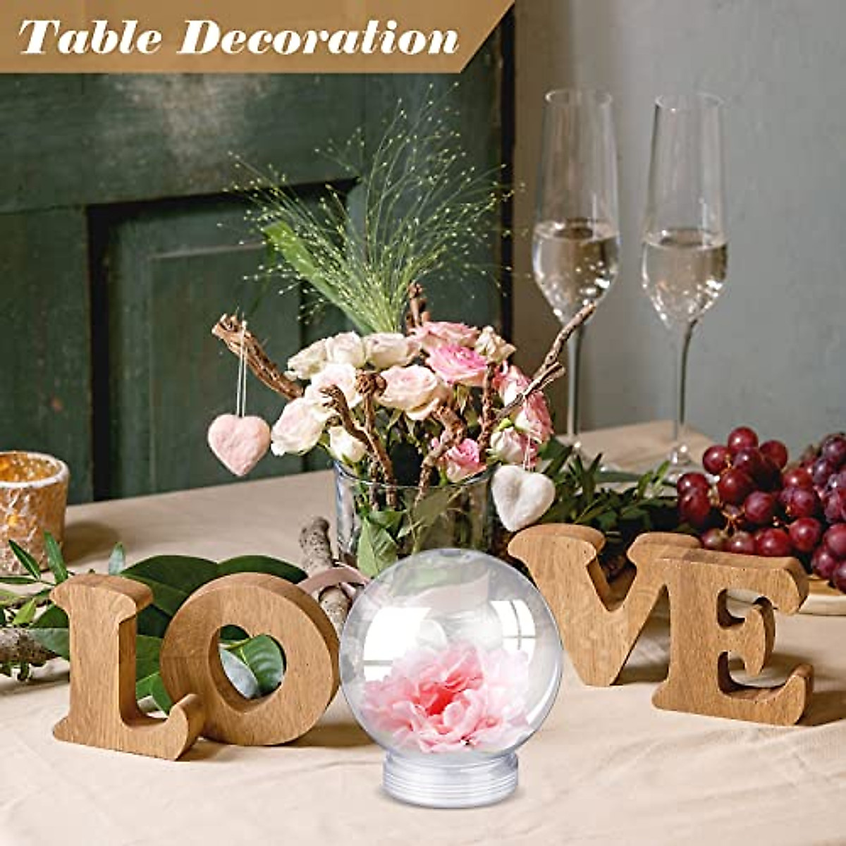 30 Pieces DIY Clear Plastic Water Globe Snow Globe 5 Inch Clear Snow Globe with Screw Off Cap for DIY Crafts Christmas Home Decoration