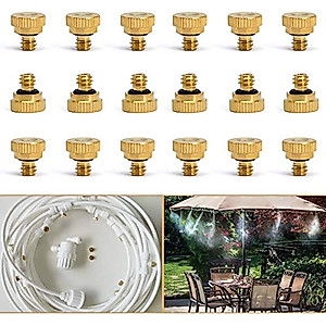 Aootech 32 Pack Brass Misting Nozzles for Outdoor Cooling System, 0.012” Orifice (0.3 mm) 10/24 UNC
