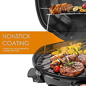 Techwood 1600W Indoor Outdoor Electric Grill, Electric BBQ Grill, Portable Removable Tabletop Grill, Black