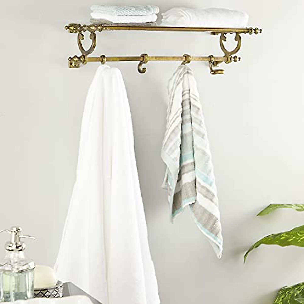 Deco 79 Wall Shelf, 42" L x 18" W x 12" H, Brown