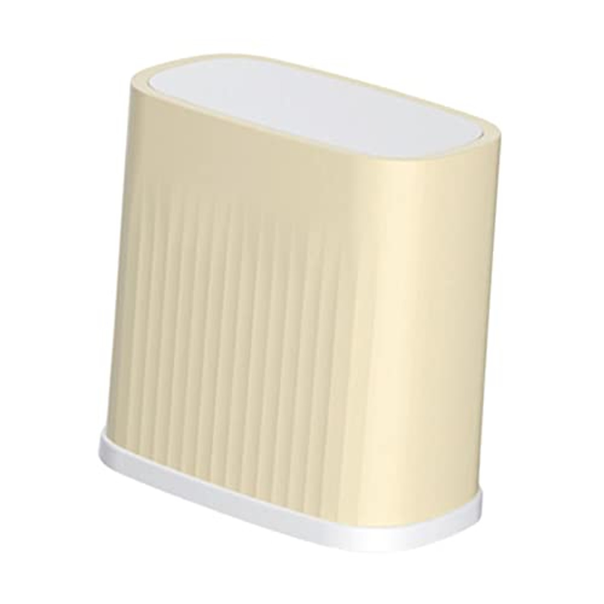 Rectangular Garbage Container Bin Trash Can Wastebasket for Indoor Outdoor Bathroom Bedroom, 15L Khaki