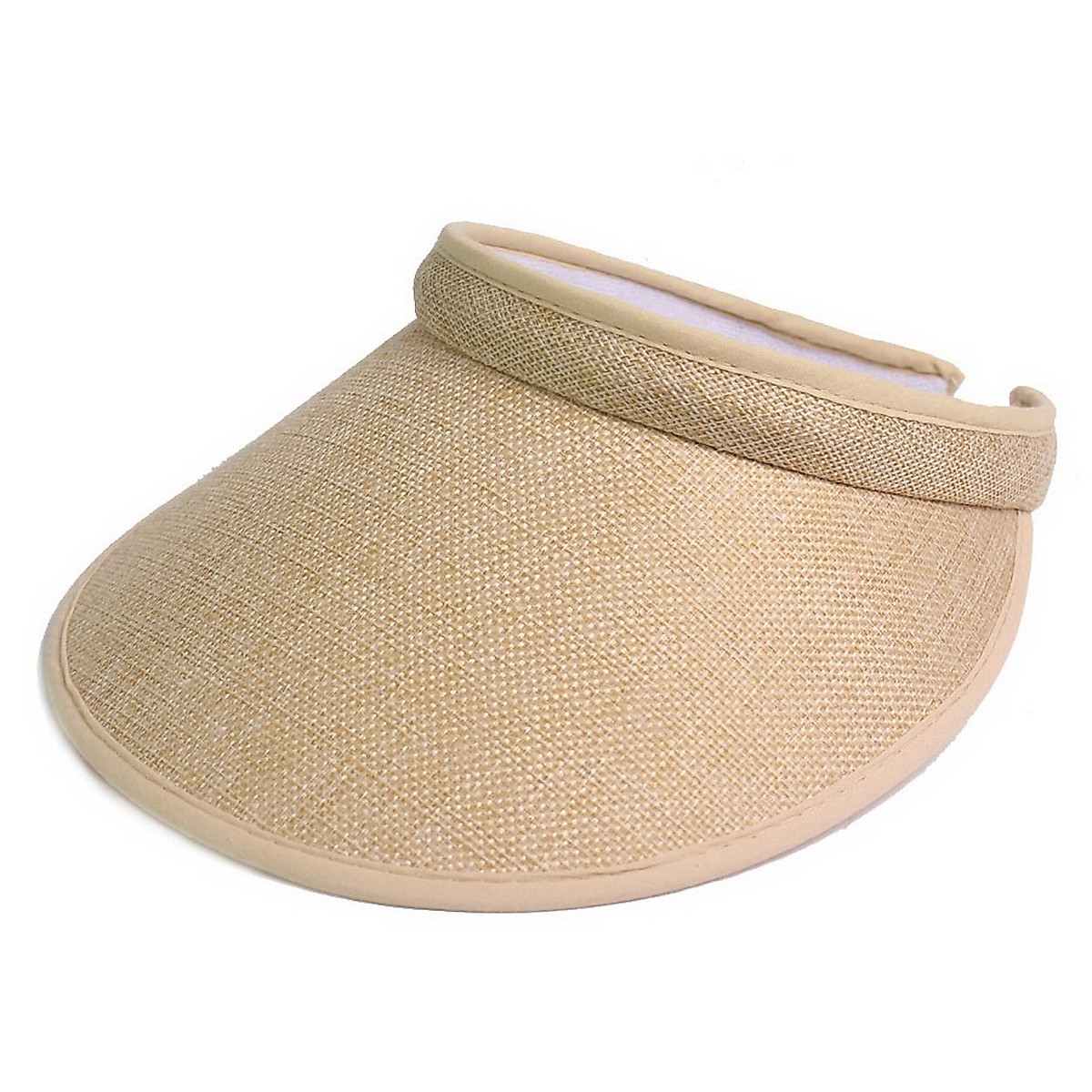 Men Women Athletic Straw Summer Outdoor Piping Clip On Sun Visors