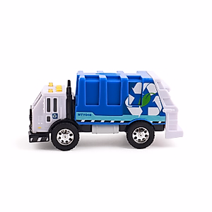 Mighty Fleet Toughest Minis 5" Garbage Truck Toy w/Lights & Sounds, Realistic Design & Batteries Included - Age 3+
