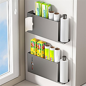 KATAZO Convenient Kitchen Cabinet Organiser for Foil and Sandwich Bags Cupboard Door Storage Box Wall Mounted Bathroom Rack