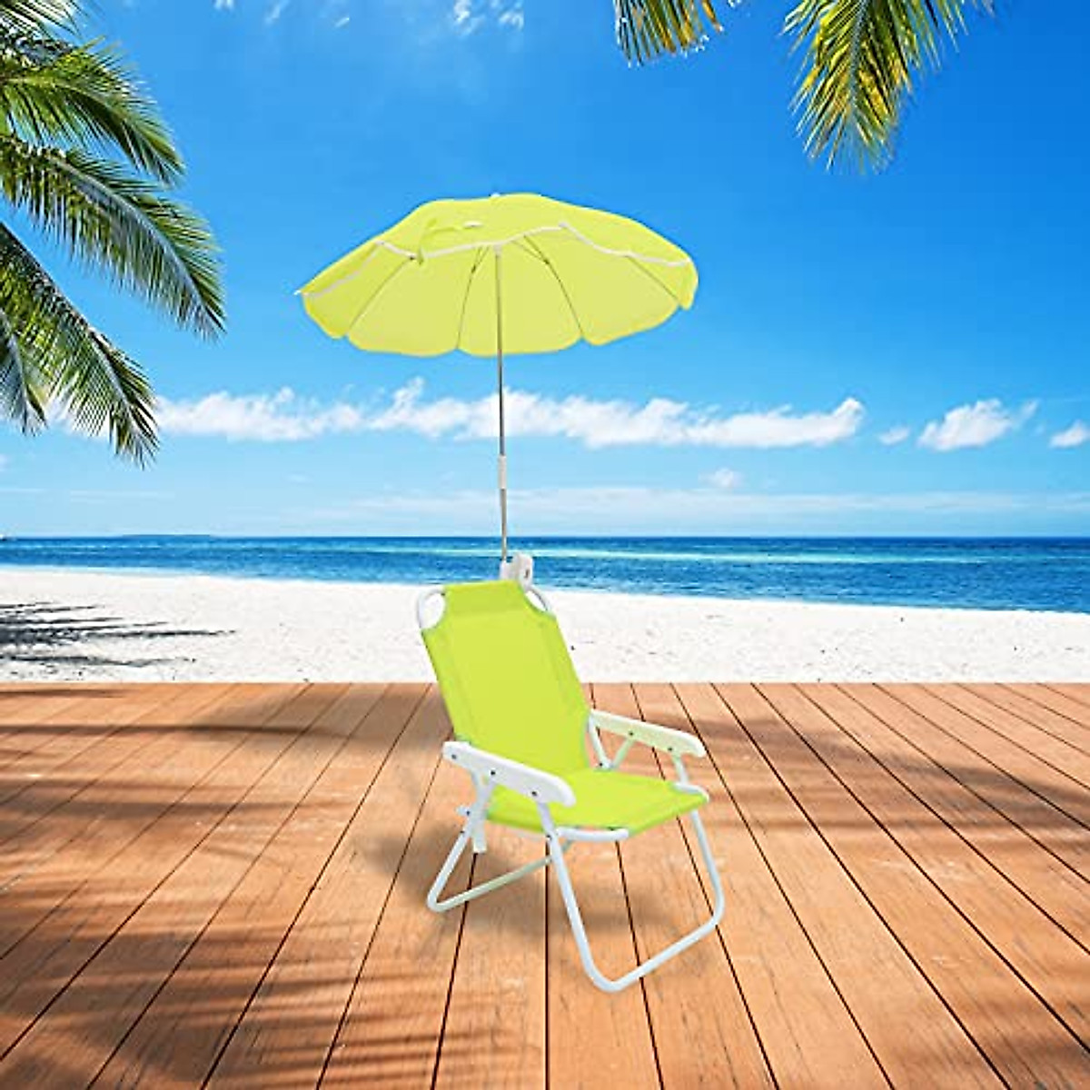 BESTOYARD 1 Set Outdoor Portable Kids Umbrella Beach Chair Lounge Chair Sun Block Stool Party Supplies Home Party Decor