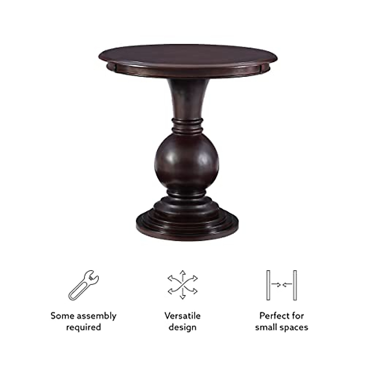 Powell 809-350 Espresso Round Accent Table 26"L x 26"W x 26"H