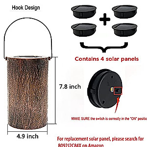 Gifts for Women, Kwaiffeo Solar Lanterns for Garden Patio Yard Decor, Retro Solar Table Lights with 4 Solar Top Panels, Birthday Gifts for Women, Gifts for Mom Grandma Teacher, 2 Pack