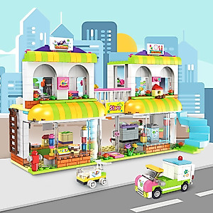 Friends House Building Toy Set for Girls, Friends Family House Supermarket Building Kit with Storage Box, Creative Roleplay Building Blocks Toy Gifts for Kids Boys Girls Aged 6-12 (1657 Pieces)
