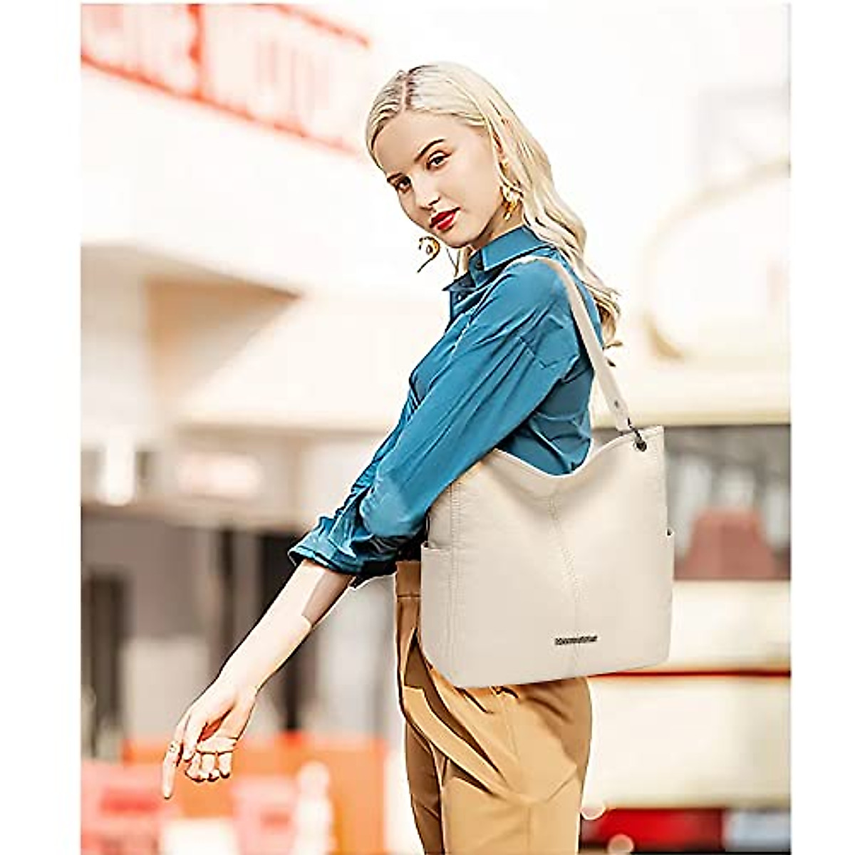 Montana West Hobo Purse for Women 2pcs Handbag Set Shoulder Bag Soft Washed Leather Top Handle Satchel with Wallet MWC2-115BG