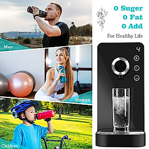 Sparkling Water Maker, Commercial Soda Maker Fizzy Drink Machine Carbonator for Home, Countertop Ice Water Cooler Dispenser and Room Black