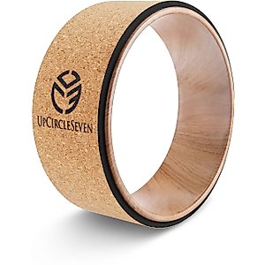 UpCircleSeven Yoga Wheel for Back Pain - Deep Tissue Massage - Yoga Back Roller Wheel for Back Pain Relief Stretching Myofascial Release Mobility (Cork, 12)