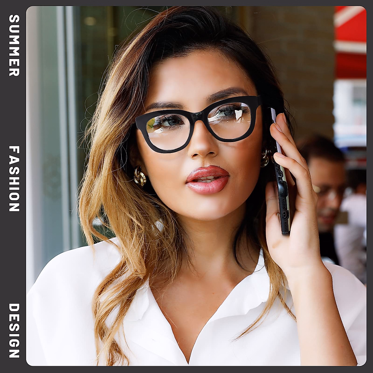 KSSESSE Reading Glasses for Women Men Square Oval Readers with Spring Hinge Thick Frame Style (Mixed Colors-C1, 0.00, x)