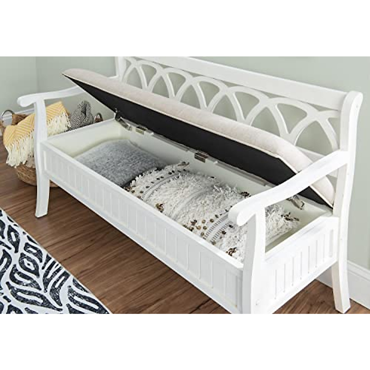 Powell Furniture Elliana Bench, White