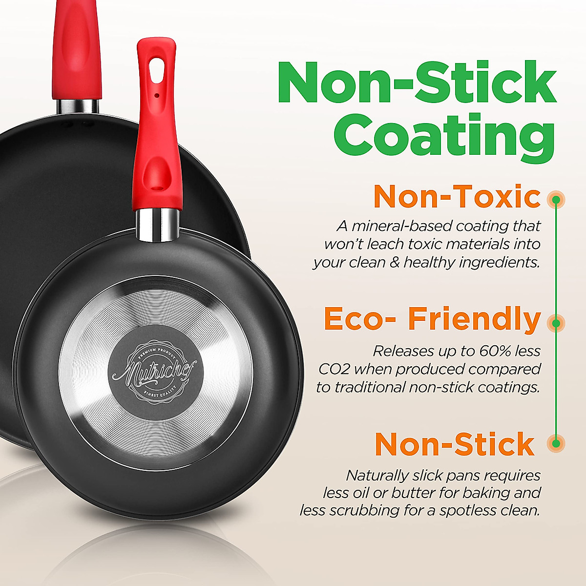 NutriChef Non-Stick Cookware 21-Piece Set, Includes Pots & Pans, Bakeware, & Cooking Utensils w/ Silicone Handles - Complete Set for Gas, Electric, & Ceramic Cooktops - PTFE/PFOA/PFOS Free, Black