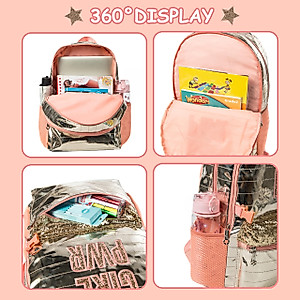 Backpack for Girls School Bag with Lunch Box Girls Backpack Set for Elementary Preschool Bookbag