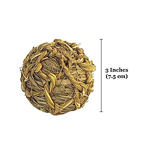 SunGrow Seagrass Balls for Rabbit, for Pet’s Gums & Teeth, Chewable Teething Activity Toy for Gerbils, Guinea Pig, Dwarf Bunny, 1 Pc