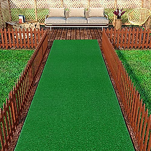 Sweethome Meadowland Collection Indoor and Outdoor Green Artificial Grass Turf Runner Rug 2'7" X 9'10" Green Artificial Grass/Pet mat with Rubber Backed
