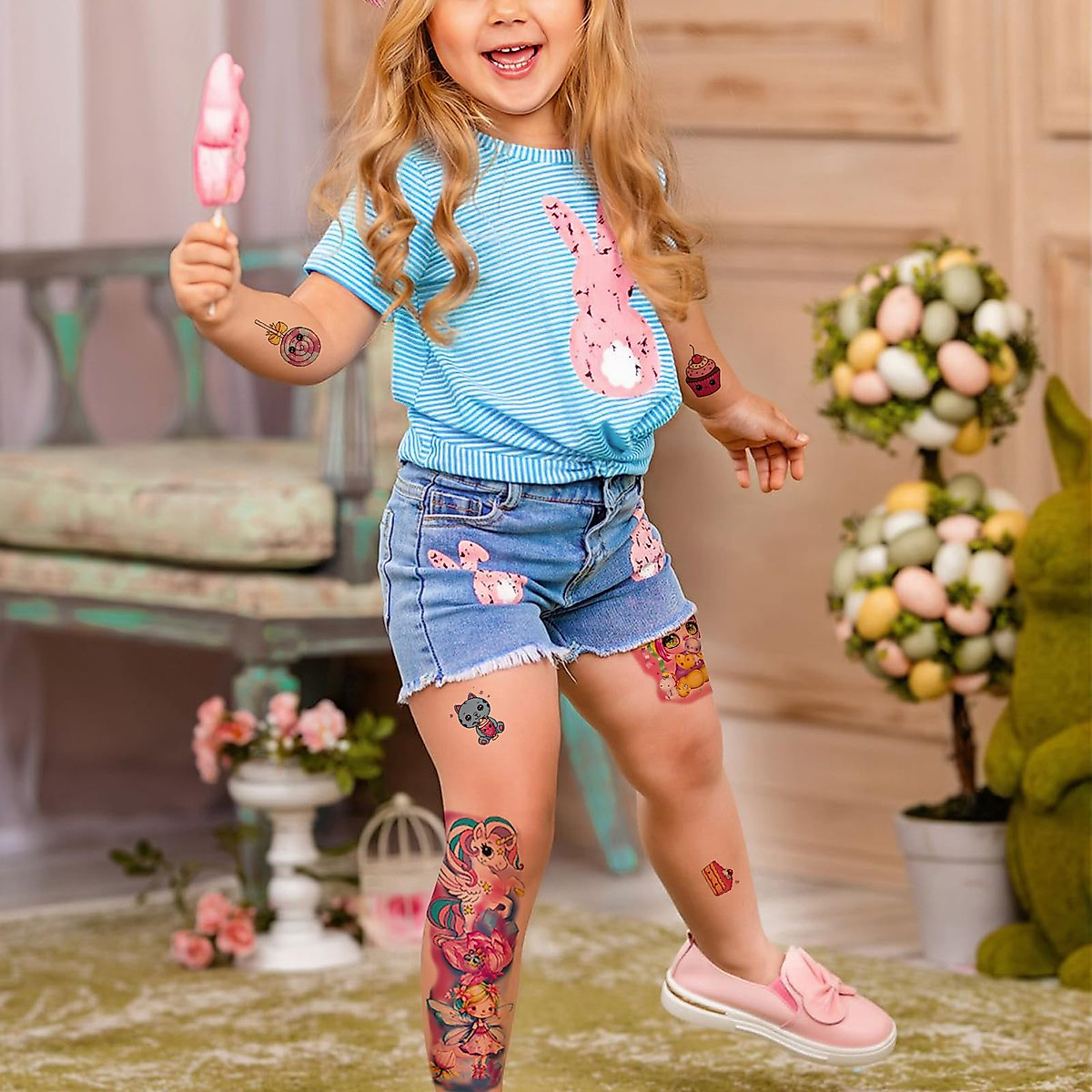 Tazimi 380 Styles (27 Sheets) Temporary Tattoo for kids-Full & Half Arm Tattoos Sleeves for Girls Boys Marine Life Space Ship Racing Car Forest Animals Dinosaur Cartoon Tattoos Stickers for Kids