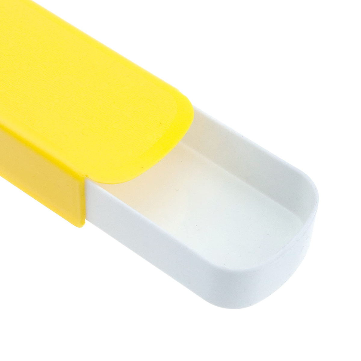 MY MIRONEY 4PCS Portable Tableware Storage Box Plastic Tableware Storage Case Reusable Office Lunch Flatware Box with Sliding Lid, Pink, Blue, Green, Yellow