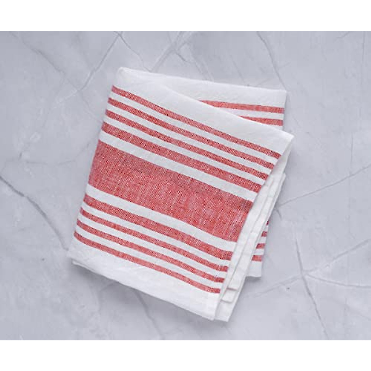 Red Hand Towels, Linen Kitchen Towel, French Tea Towel 100% Pure Linen, Bar Towels, Red Dishtowels, French Towels, Red Striped Dish Towels, Linen Bar Towels, Set of 2 18 X 28, Grain Sack Towels