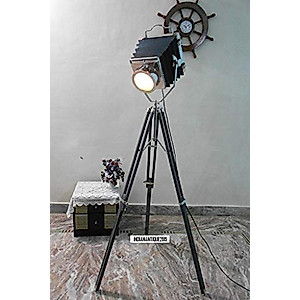 Vintage Camera Style Chrome Search Light Grey Color Tripod Spot Light Gift collectibel