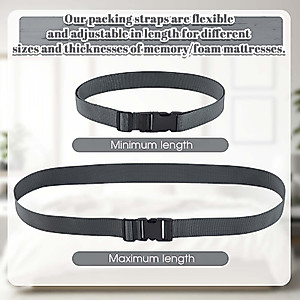 Wowangce 2 Pcs Mattress Topper Straps Memory Foam Packing Straps for Moving or Storage Utility Straps Adjustable Straps with Buckles for Home Mattress, Dark Grey(60" X 2")